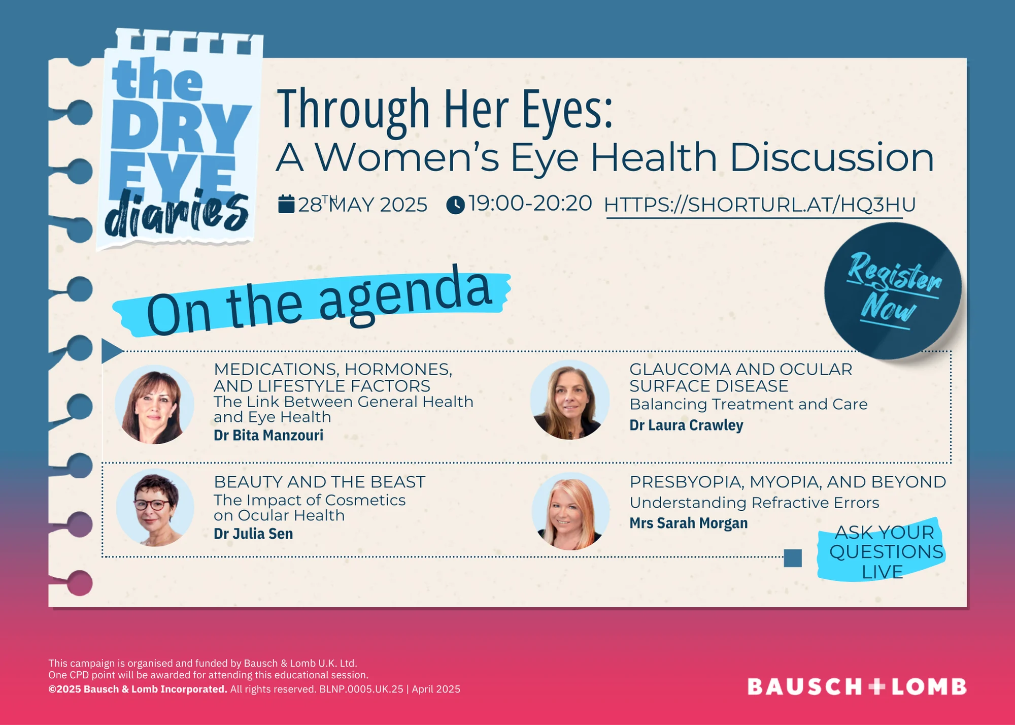 The Dry Eye Diaries: Through Her Eyes – A Women's Eye Health Discussion - Ocular Surface Insight